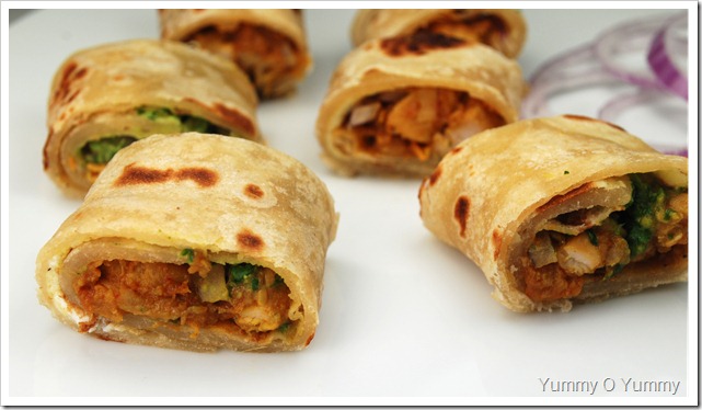 Chicken Kathi (Kati) Rolls | Yummy O Yummy